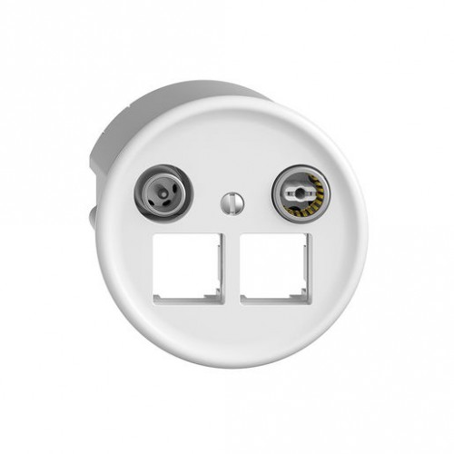 Multimediadose SDUE Q EASYNET 11dB, f.2×RJ45, weiss