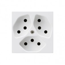 Steckdose,3xT13,10A,weiss Einsatz,kallysto,60x60mm